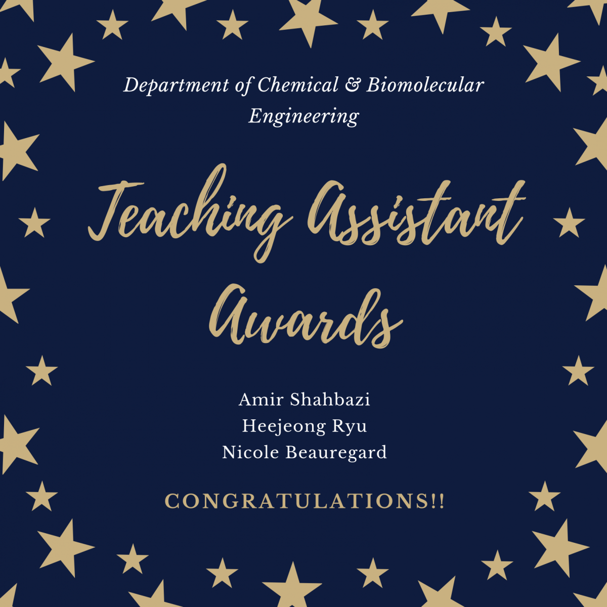 2024 Outstanding Graduate TA Awards Announced | Chemical & Biomolecular ...
